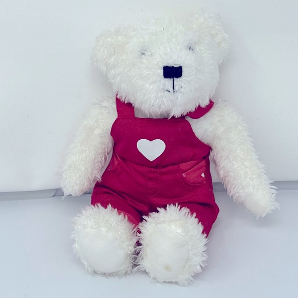 Hallmark | Toys | Hallmark Love Bear Stuffed Bear In Red Overalls 7 In ...